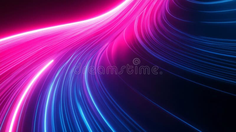 Abstract Pink and Blue Neon Lights Flowing Dynamically Stock ...