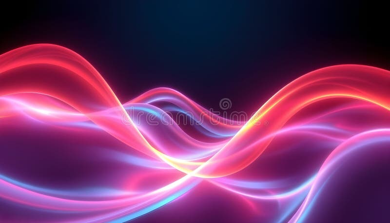 Abstract Pink and Blue Neon Waves Background Stock Illustration ...