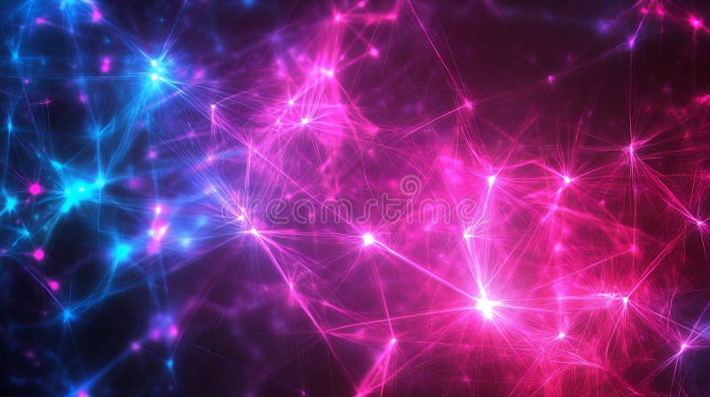 Abstract Pink and Blue Network Connections Digital Art Background ...