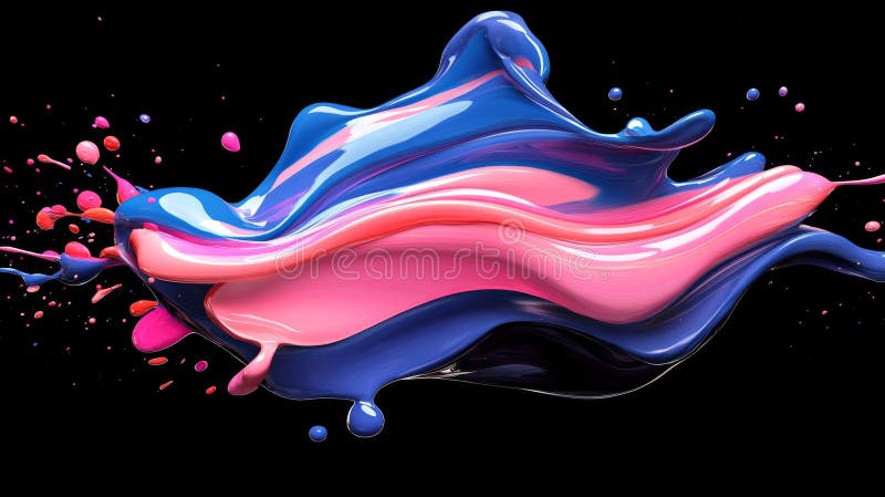 Abstract Pink Blue Paint Splash Design Stock Illustration ...