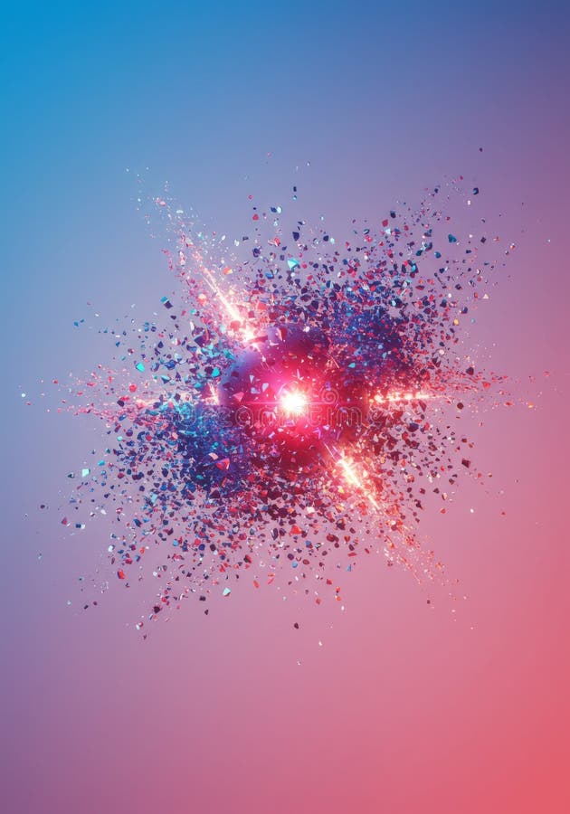 Abstract Pink Blue Particle Explosion Stock Illustration - Illustration ...