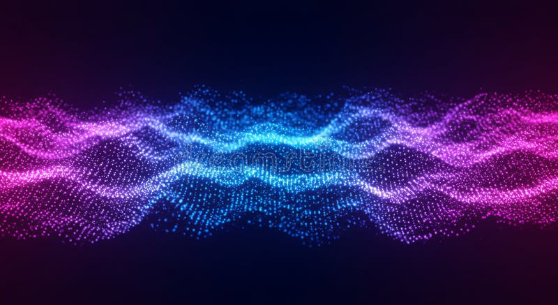 Abstract Pink Blue Particle Wave Background Stock Illustration ...