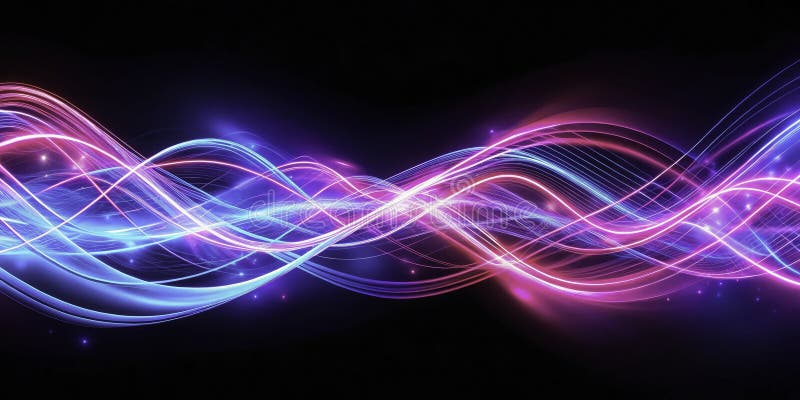 Abstract Pink and Blue Plasma Swirls a Glowing Intersecting Visual ...