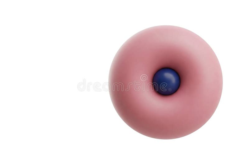 Abstract Pink and Blue Round Object on White Background. Space for Text ...