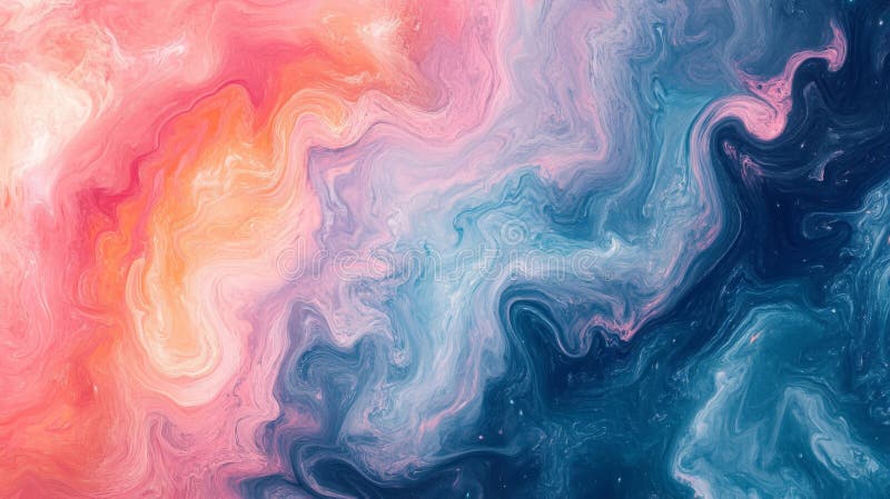 Abstract Pink Blue Swirl Fluid Paint Background Stock Illustration ...