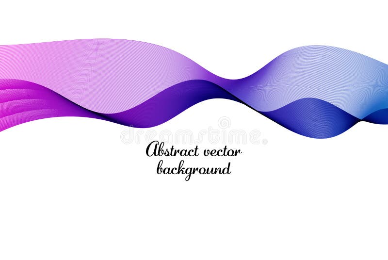 Abstract Background of Horizontal Lines of Pink Blue Vector Wave on a ...