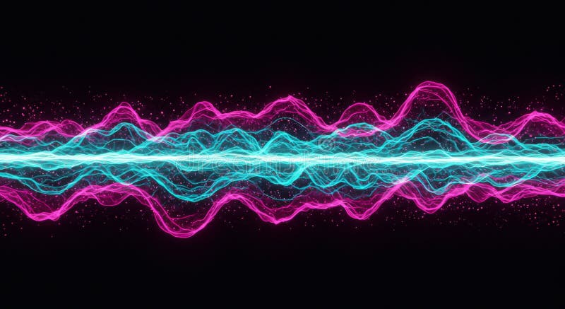 Abstract Pink and Blue Wave Energy Background Stock Illustration ...