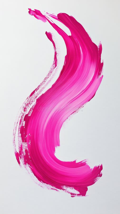 Abstract Pink Brushstroke on White Background, Modern Art Concept Stock ...