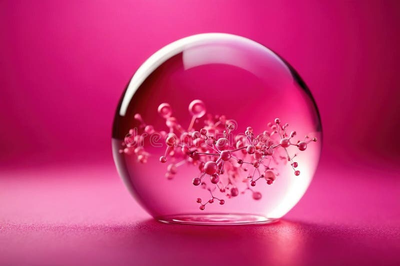 Abstract Pink Bubble Sphere Shape Design, Liquid Glass Bubbles Stock ...