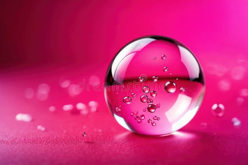 Abstract Pink Bubble Sphere Shape Design, Liquid Glass Bubbles Stock ...