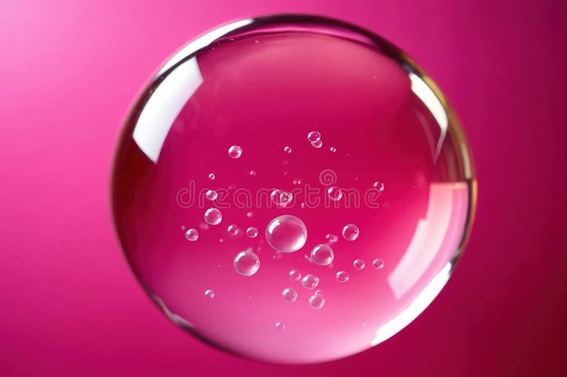 Abstract Pink Bubble Sphere Shape Design, Liquid Glass Bubbles Stock ...