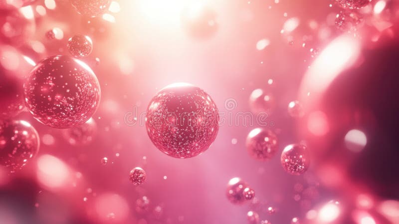 Abstract Pink Bubbles Background with Bokeh Effect Stock Image - Image ...