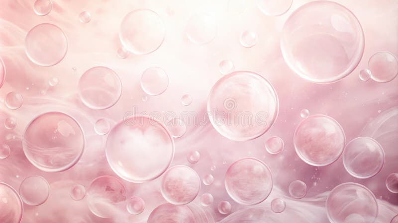 Abstract Pink Bubbles Floating in a Soft, Dreamy Background. Generative ...