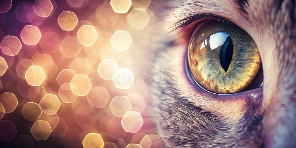 Abstract Pink Cat Eye Bokeh Background Featuring Geometric Hexagonal ...