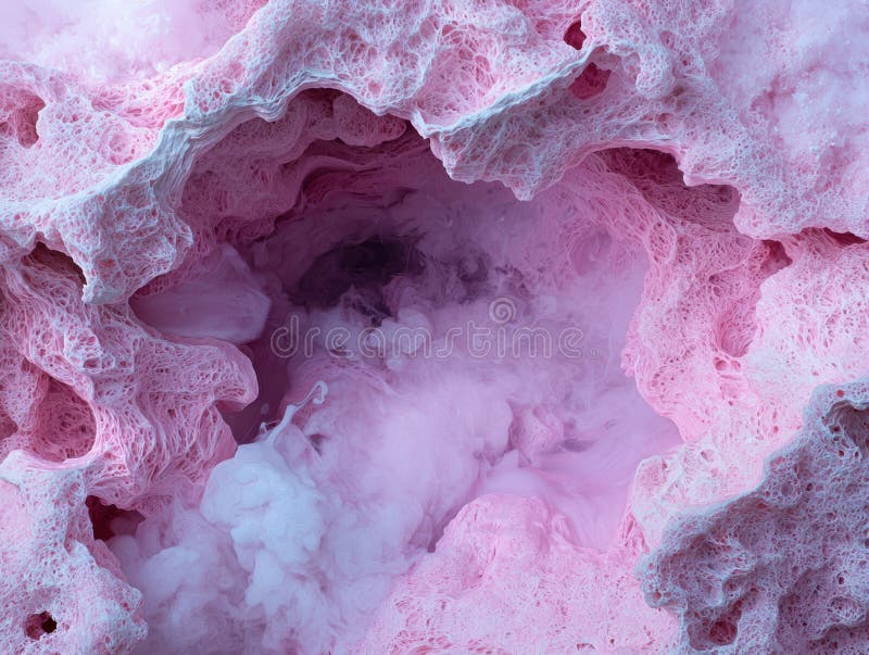 Abstract Pink Cave with Smoke Stock Illustration - Illustration of cave ...