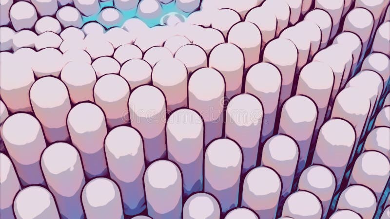 Abstract Pink Children Toy Visualization with Pillars Moving through ...