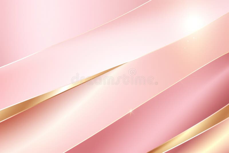 Abstract Pink Color with Curve Line Ant Gold Strip Stock Illustration ...