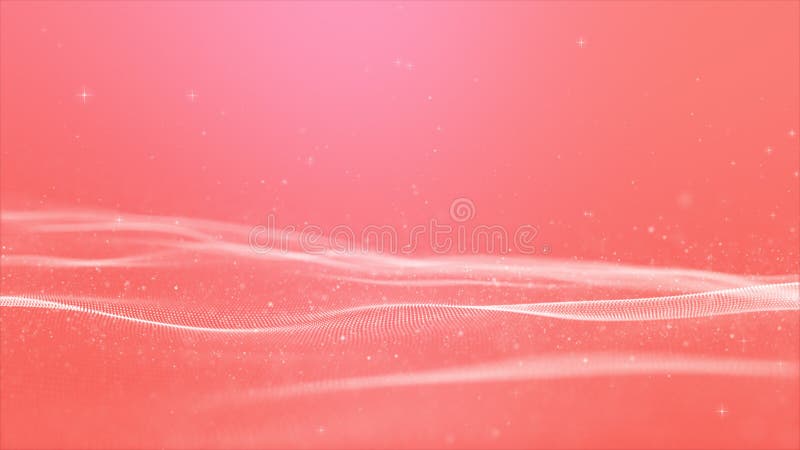 Abstract Pink Color Digital Particles Wave with Bokeh Background Stock ...