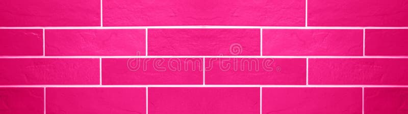 Abstract Pink Colored Brick Tiles Wall Texture Wide Background Banner ...