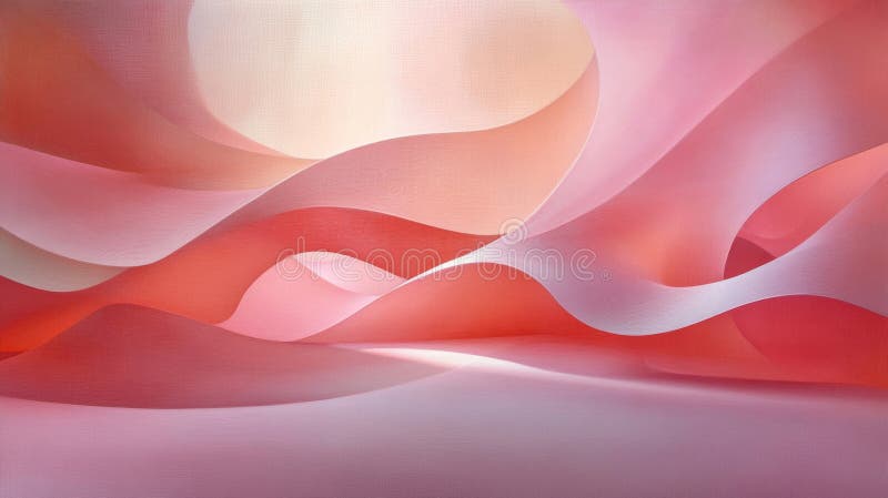 Abstract Pink and Coral Wave Pattern Design Stock Illustration ...