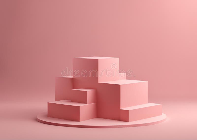 Abstract Pink Cube Display Platform Minimalist Product Presentation ...