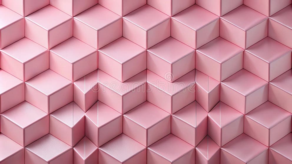 Abstract Pink Cube Pattern Background Geometric Design of Interlocking ...