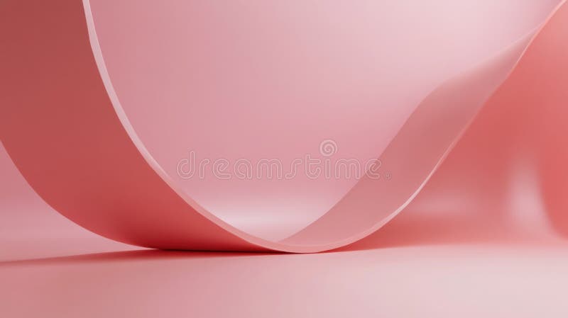 Abstract Pink Curved Shape with Smooth Texture, Minimal Design Stock ...