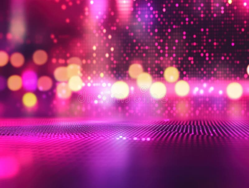 Abstract Pink Digital Wave Stage with Bokeh Lights and Particle Effect ...