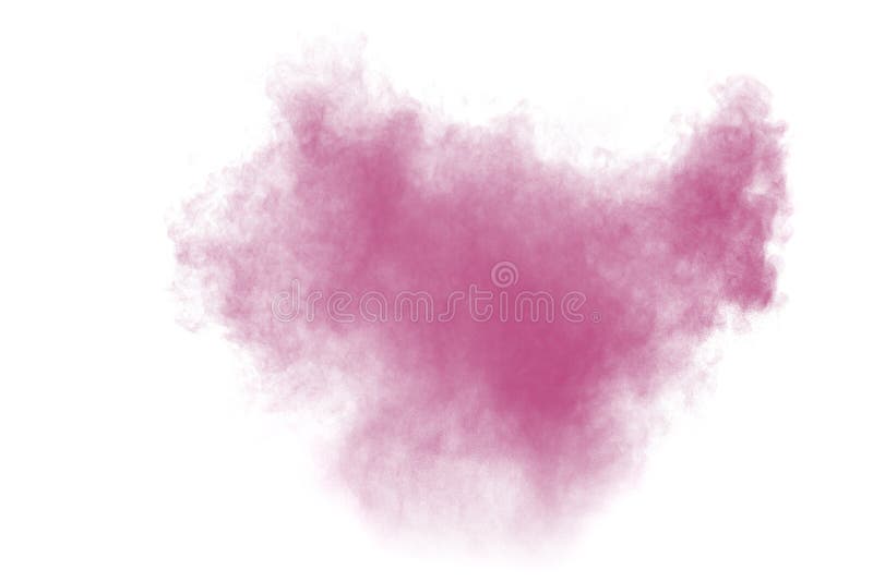 Abstract Pink Dust Explosion. Abstract Pink Powder Splattered on White ...