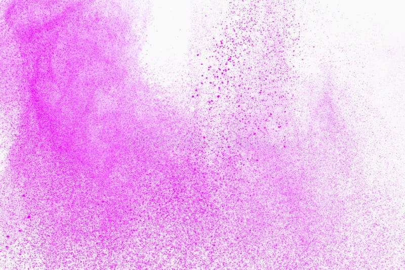 Abstract Pink Dust Explosion on White Background. Abstract Pink Powder ...