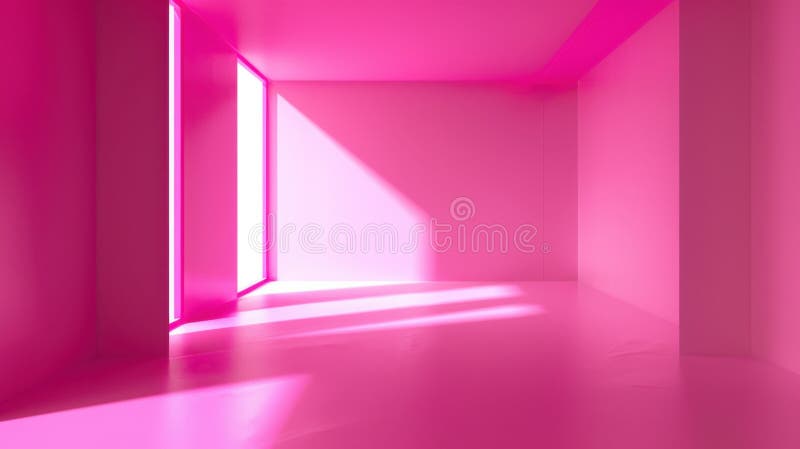 Abstract Pink Empty Room with Shadow on the Wall. Backdrop Design for ...