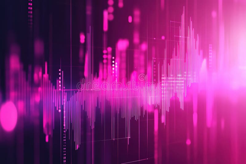 Abstract Pink Equalizer Visualization, Audio Spectrum Graph, Frequency ...