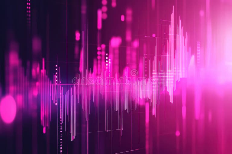 Abstract Pink Equalizer Visualization, Audio Spectrum Graph, Frequency ...