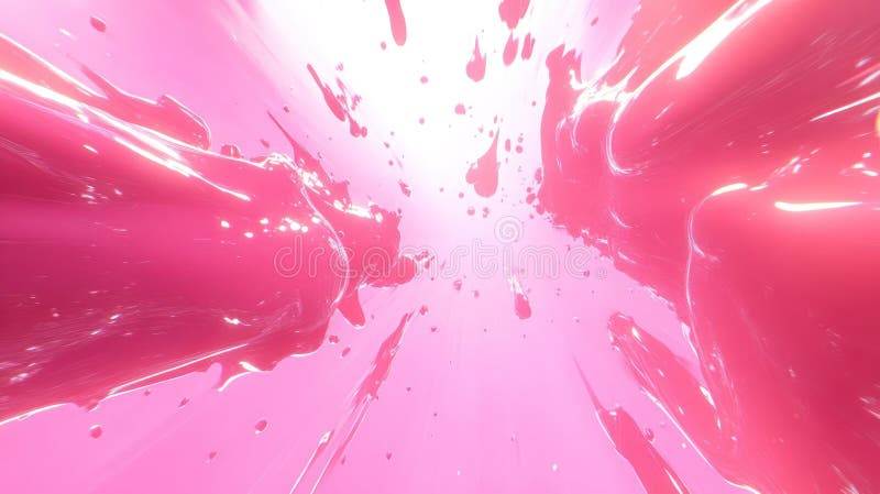Abstract Pink Explosion with Fluid-like Shapes and Dynamic Lighting ...