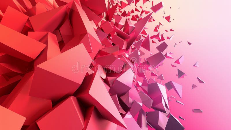 Abstract Pink Explosion of Geometric Shapes Background Stock Photo ...