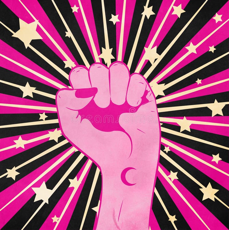 Pink Fist Illustration Wall Art Print And Poster Stock Illustration