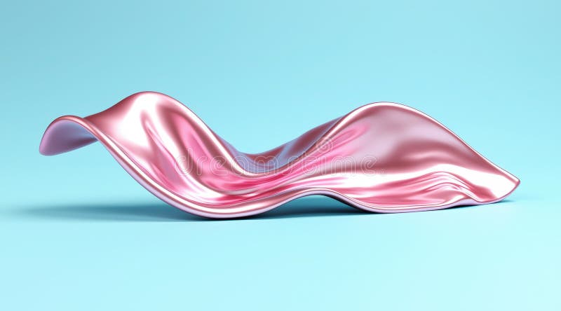 Abstract Pink Flowing Fabric on a Blue Background. Stock Illustration ...