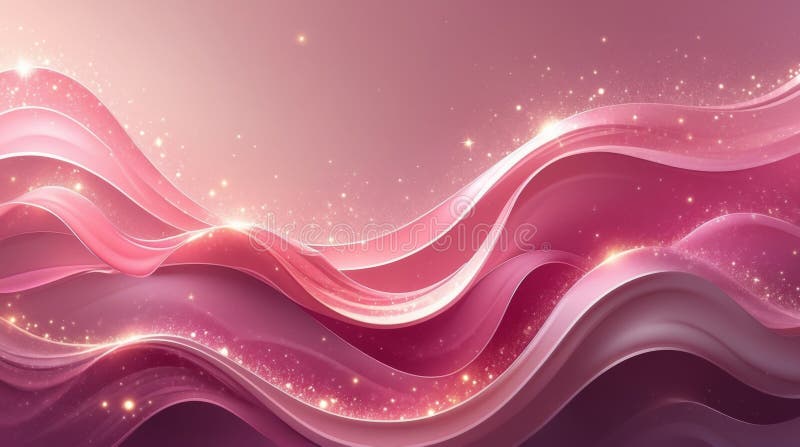 Abstract Pink Flowing Waves Gracefully Intertwining, Shimmering with ...