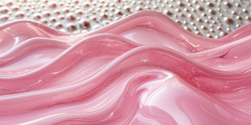 Abstract Pink Fluid Waves Glossy Surface Bubbles Texture Background ...