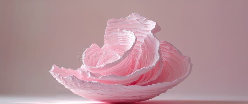 Abstract Pink Form with Layered Texture and Soft Lighting on Pastel ...