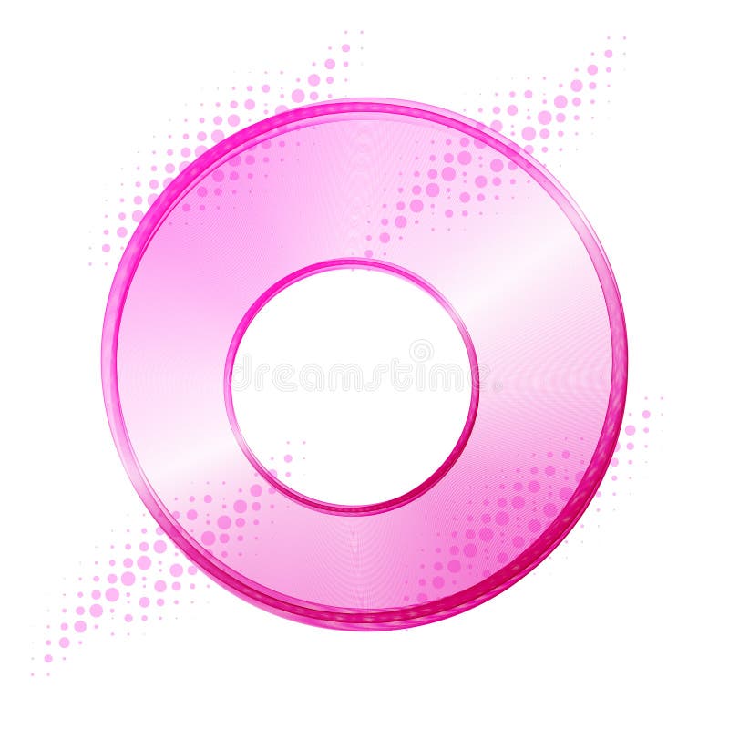 Abstract Pink Frame with Smooth Circular Wave Lines on a White ...