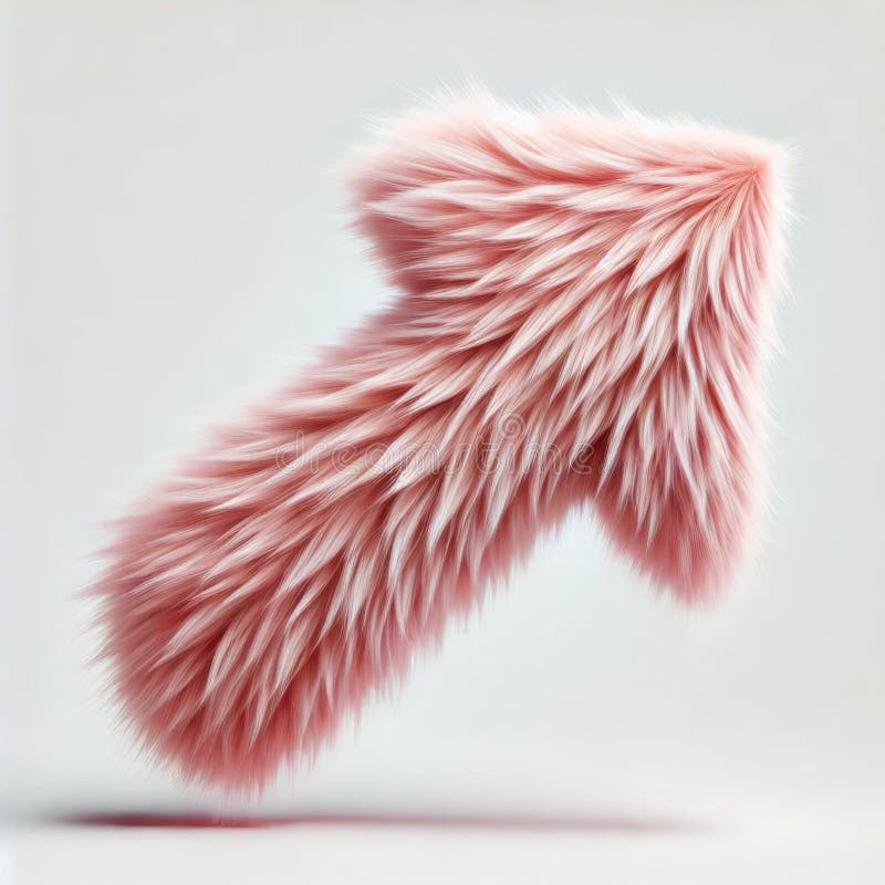 Abstract Pink Furry Arrow Symbol on Soft Background for Creative Design ...