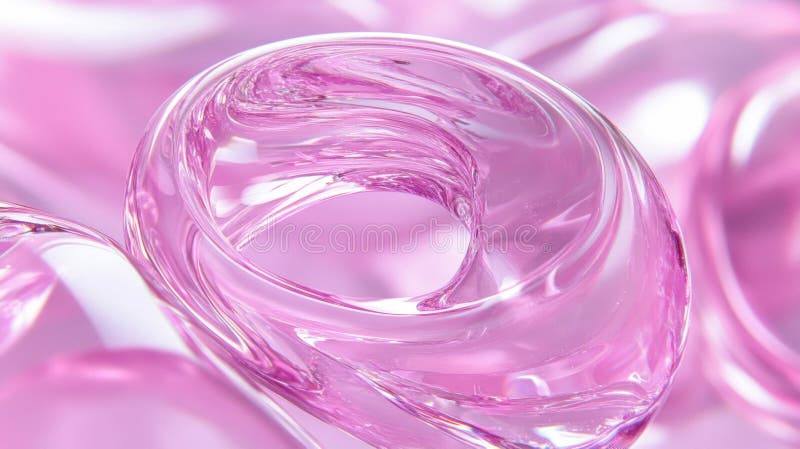 Abstract Pink Glass Swirl Forms a Unique Shape Stock Illustration ...
