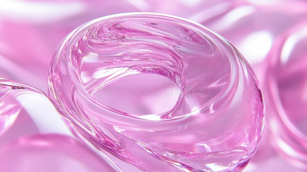 Abstract Pink Glass Swirl Forms a Unique Shape Stock Illustration ...