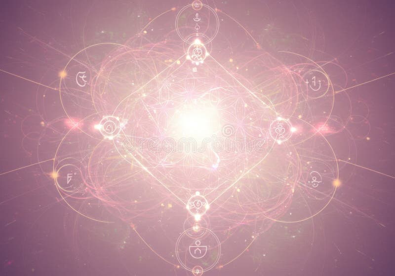 Abstract Pink Glowing Cosmic Background Design Stock Illustration ...