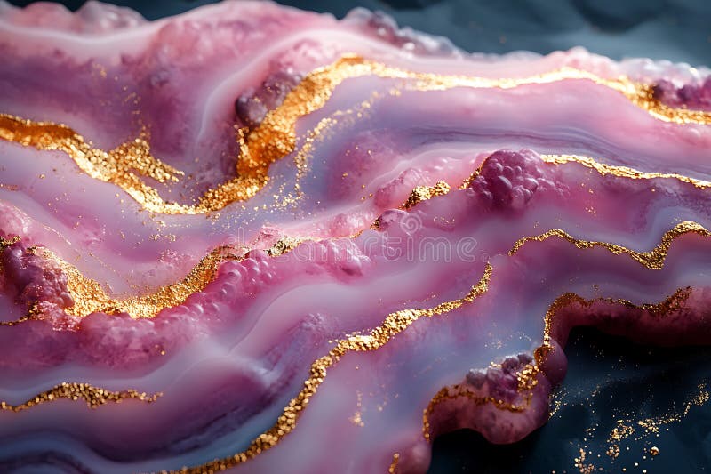 Abstract Pink and Gold Agate Waves Elegant Textured Background Design ...