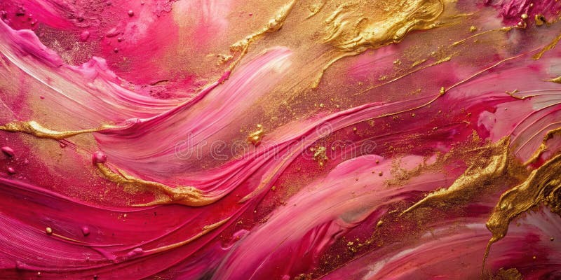 Abstract Pink and Gold Swirls a Luxurious Textured Background ...