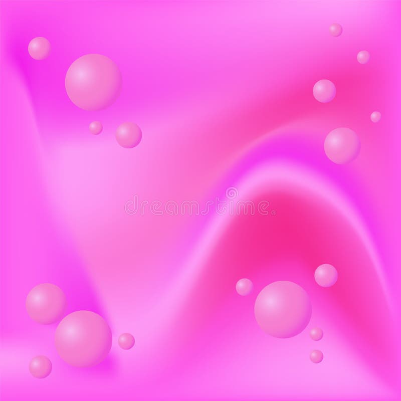 Abstract Pink Background with Gradient Waves and 3d Spheres. Stock ...