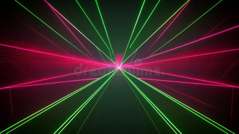 Abstract Pink and Green Laser Light Beams Background Stock Illustration ...