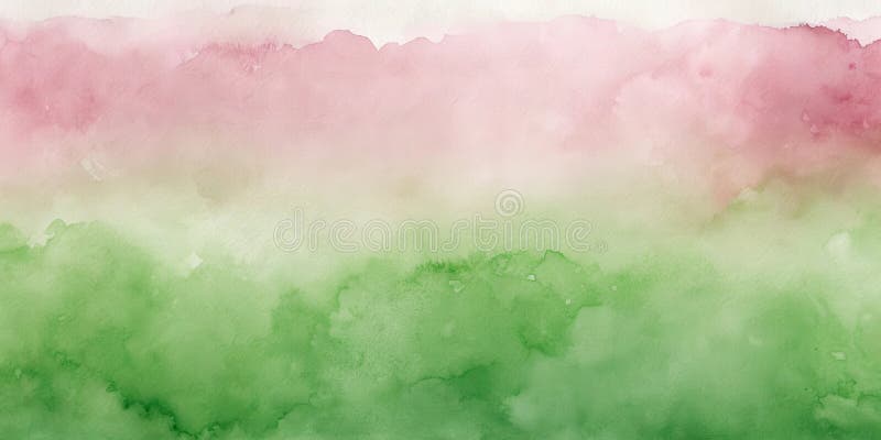 Abstract Pink and Green Watercolor Wash Gradient Background. Generative ...